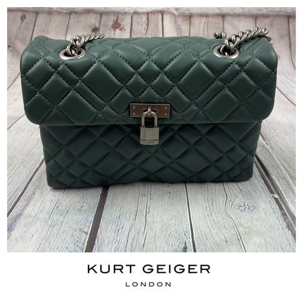 Kurt Geiger Brixton Lock Quilted Leather Bag - Gem